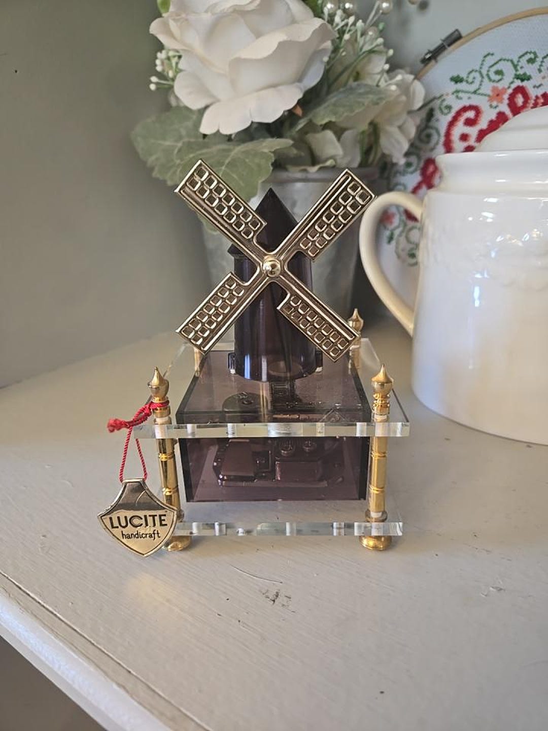 Vintage Lucite Japan Windmill Music Box - Etsy