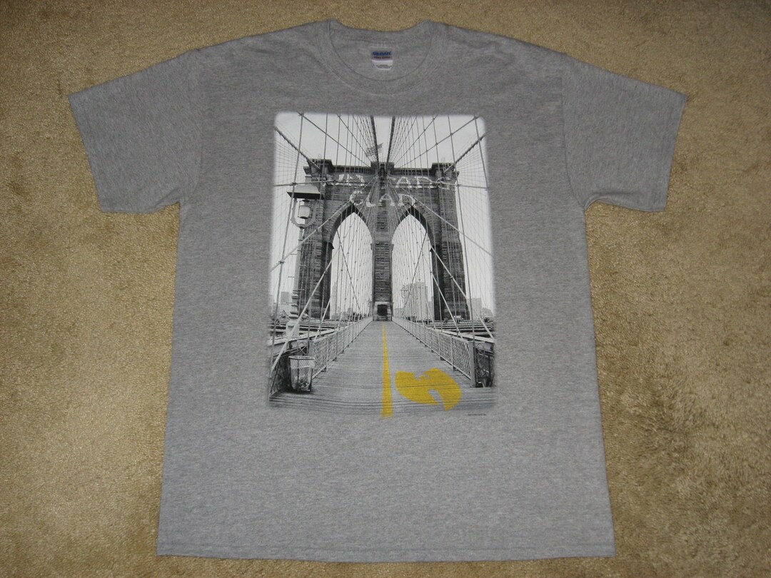 Wu-tang Clan Bridge Small Heather Gray T-shirt - Etsy