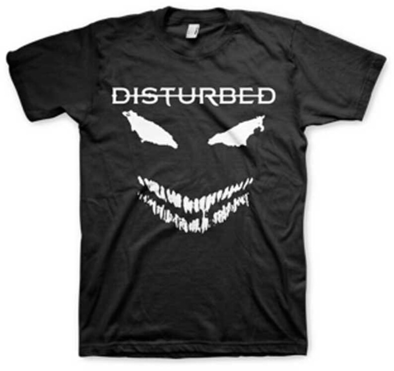 Disturbed White Scary Face Small Black T-shirt - Etsy