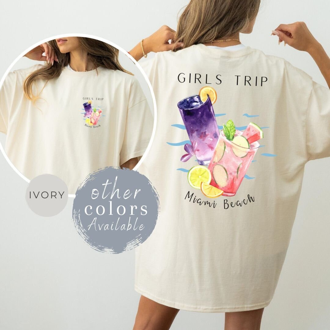 Girls Trip Miami Beach Destination Shirt, Personalized Bachelorette ...
