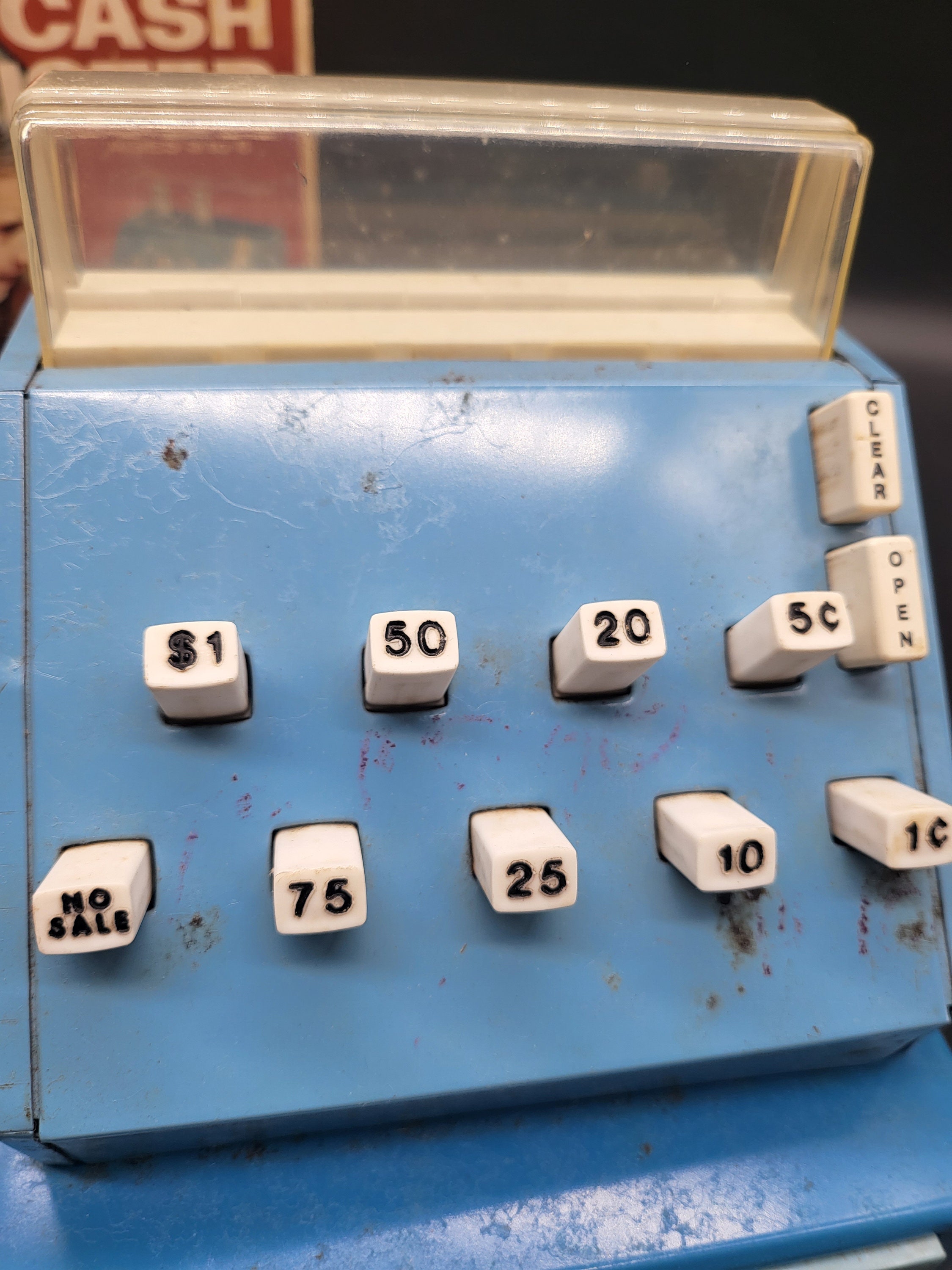 Vintage Sears Little Learner's Toy Cash Register W/ Orig Box 6.5"x6.5 ...