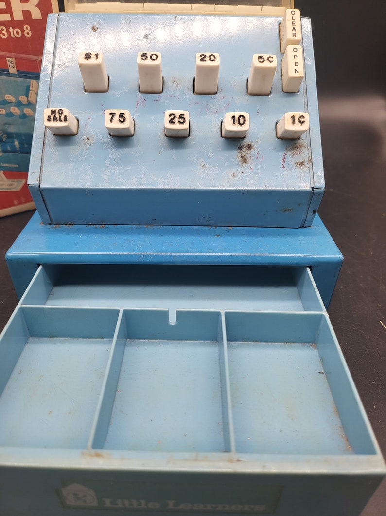 Vintage Sears Little Learner's Toy Cash Register W/ Orig Box 6.5"x6.5" - Etsy