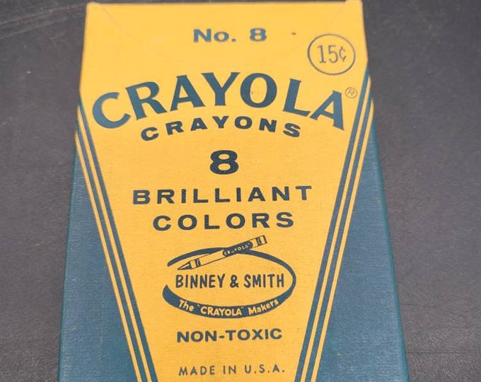 Vintage No.8 Crayola Crayons 8 Count 15 Cent Box - Etsy