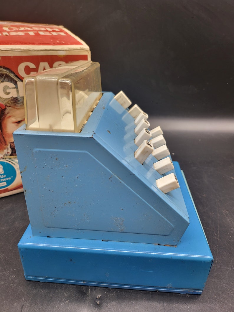 Vintage Sears Little Learner's Toy Cash Register W/ Orig Box 6.5"x6.5 ...