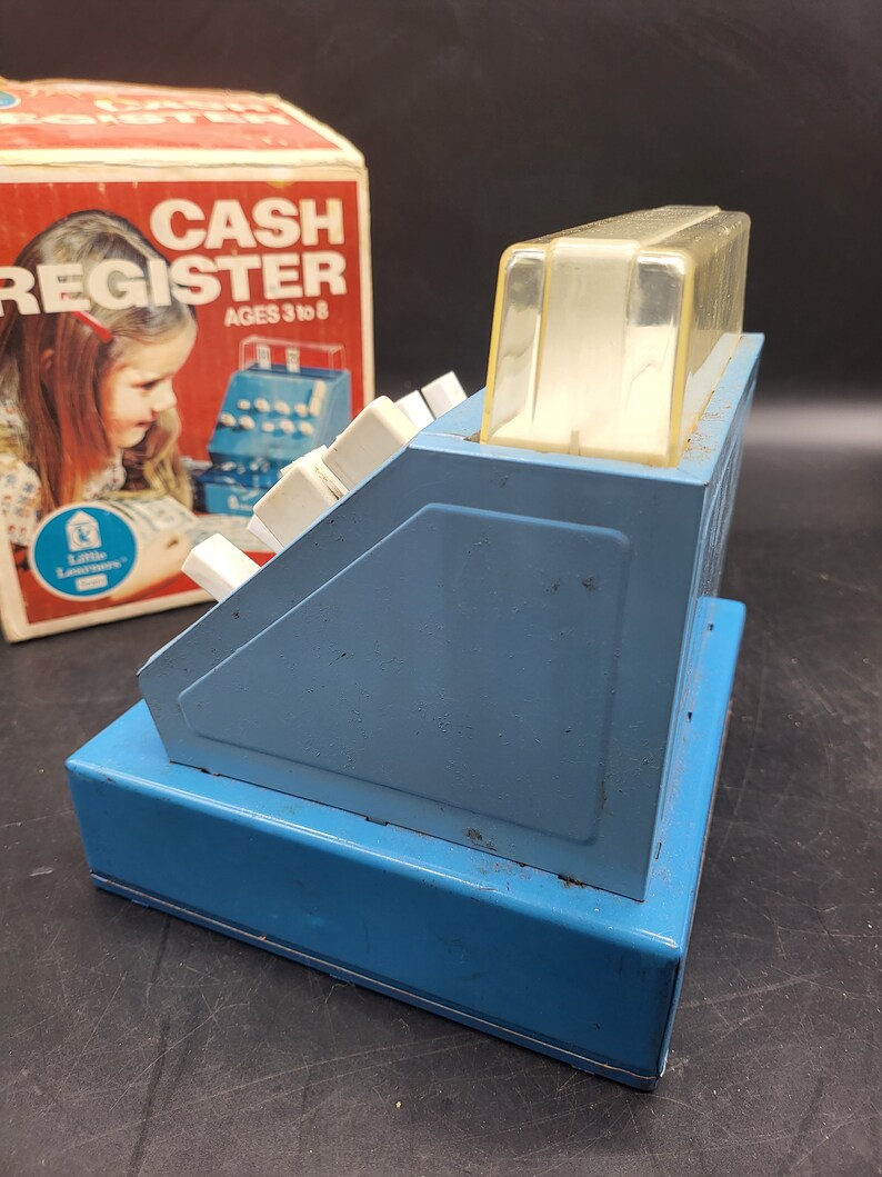 Vintage Sears Little Learner's Toy Cash Register W/ Orig Box 6.5"x6.5 ...
