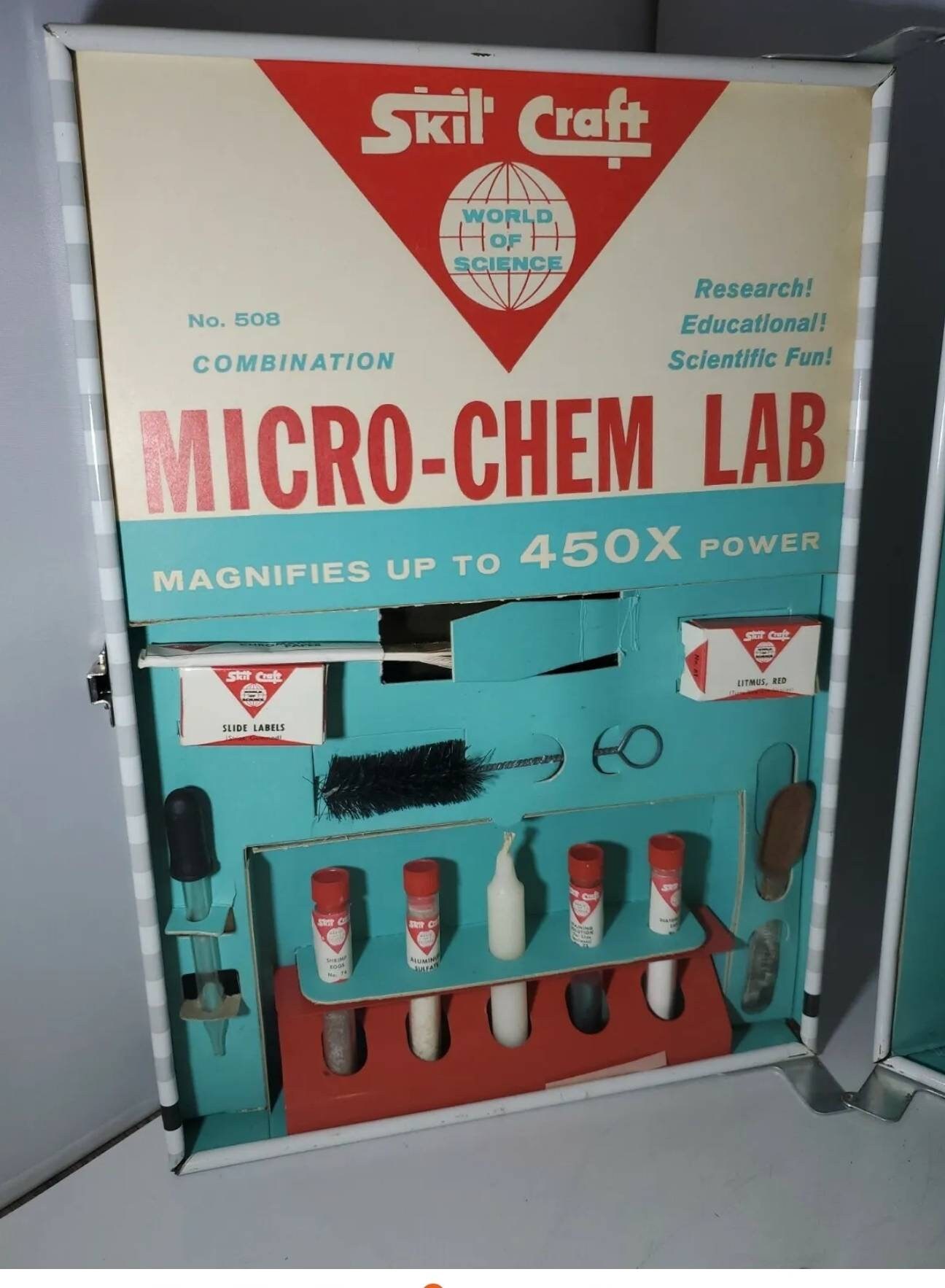 Vintage Skil Craft Micro Chem Lab in Metal Case With Manual TRI FOLD ...