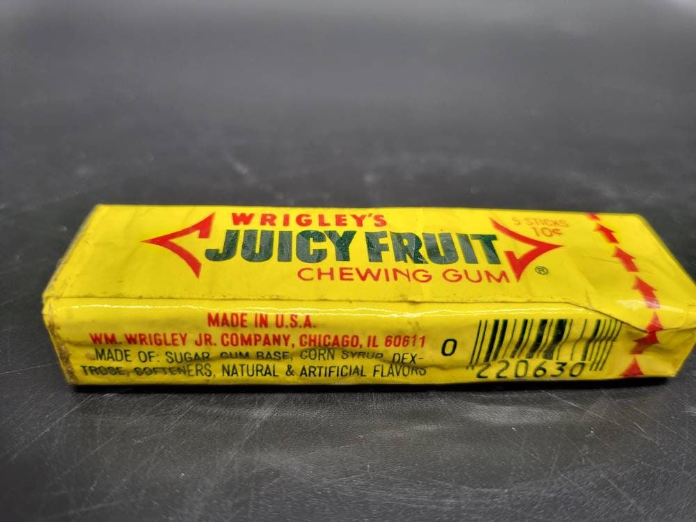 Vintage 1970s 10 Cent Pack of Wrigley’s Juicy Fruit Chewing Gum Full ...