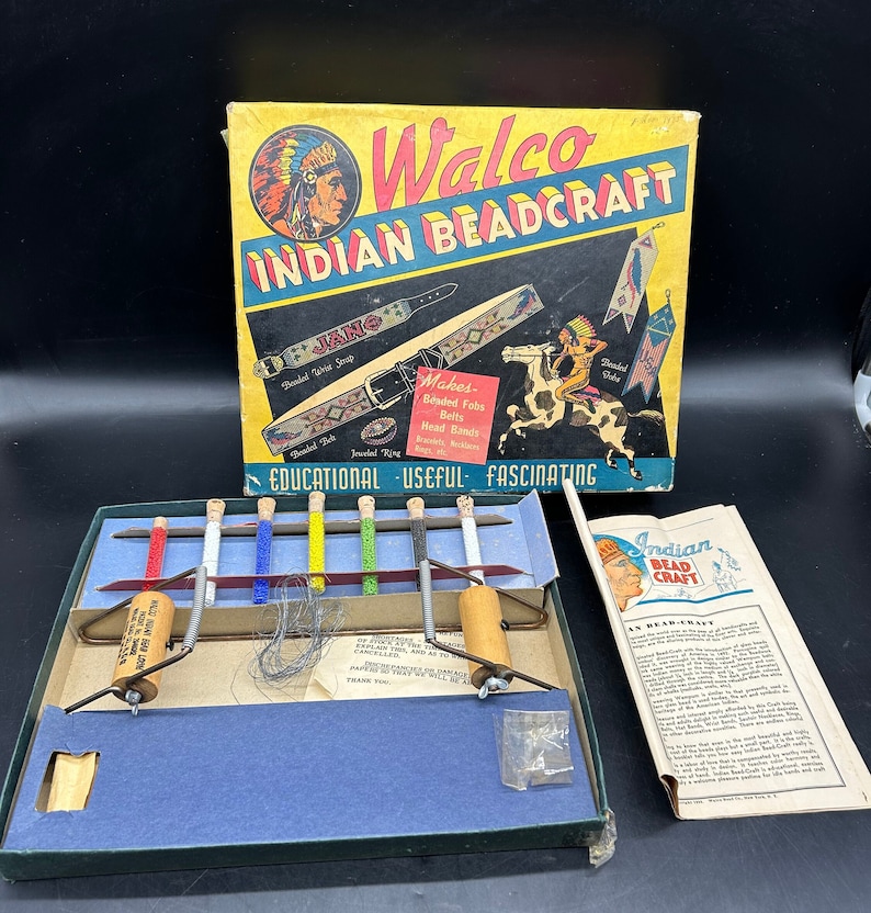 Vintage 1935 Walco Indian Beadcraft Set in the Original - Etsy