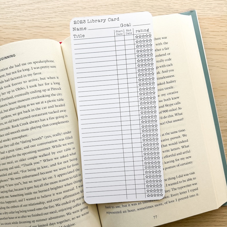 2024 Library Card Bookmark Personalized Special Gift Reader Custom ...