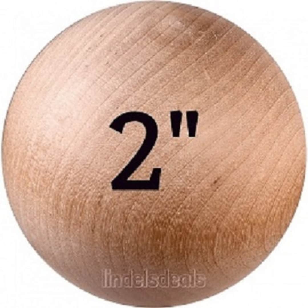 2 Inch Wood Balls Unfinished Solid Hardwood Stain Grade Balls / 5 Ball ...