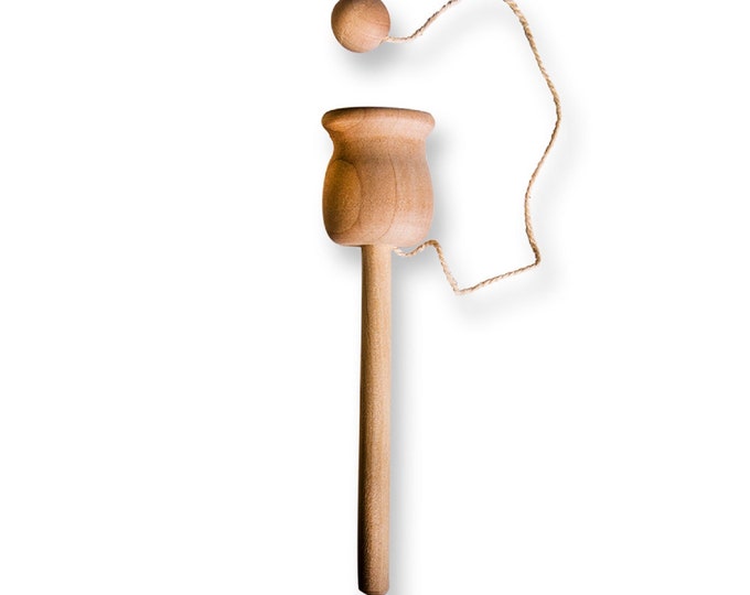 Vintage Wooden Cup With Ball on String Game - Toy, Mexico Souvenir ...