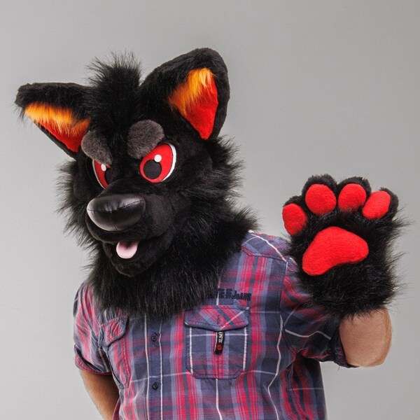 Black Wolf Fursuit Mask - Etsy
