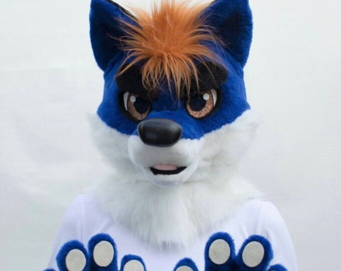 Blue Wolf Fursuit Wolf Fursuit Mini Partial Fursuit Head - Etsy