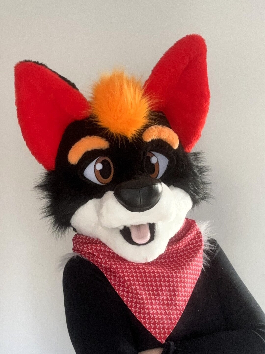 Premade Fursuit Head and Tail, Black Fox Fursuit Partial ...