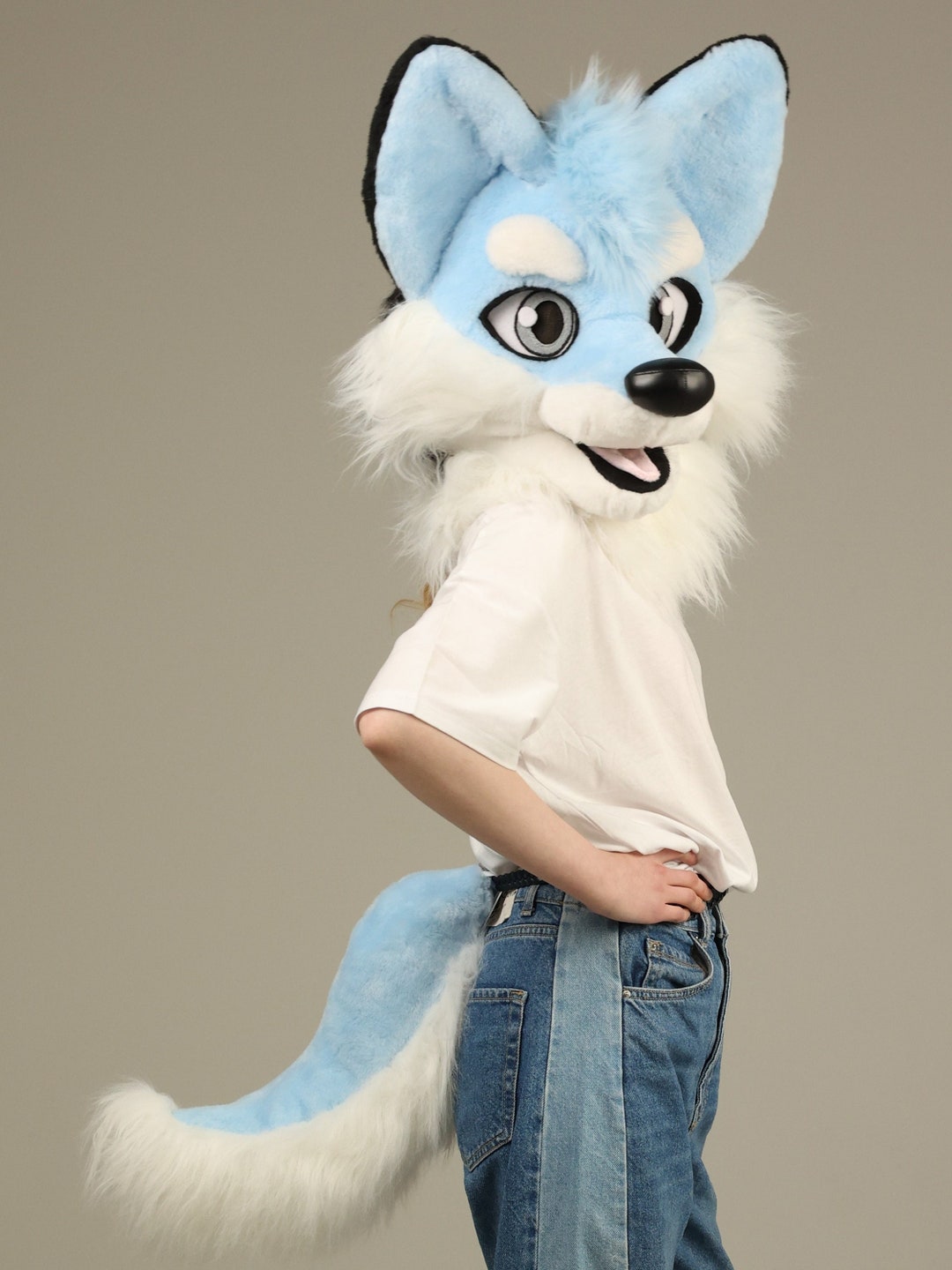 Premade Blue Husky Fursuit Head and Tail, Fursuit Head Cheap Need Gone ...