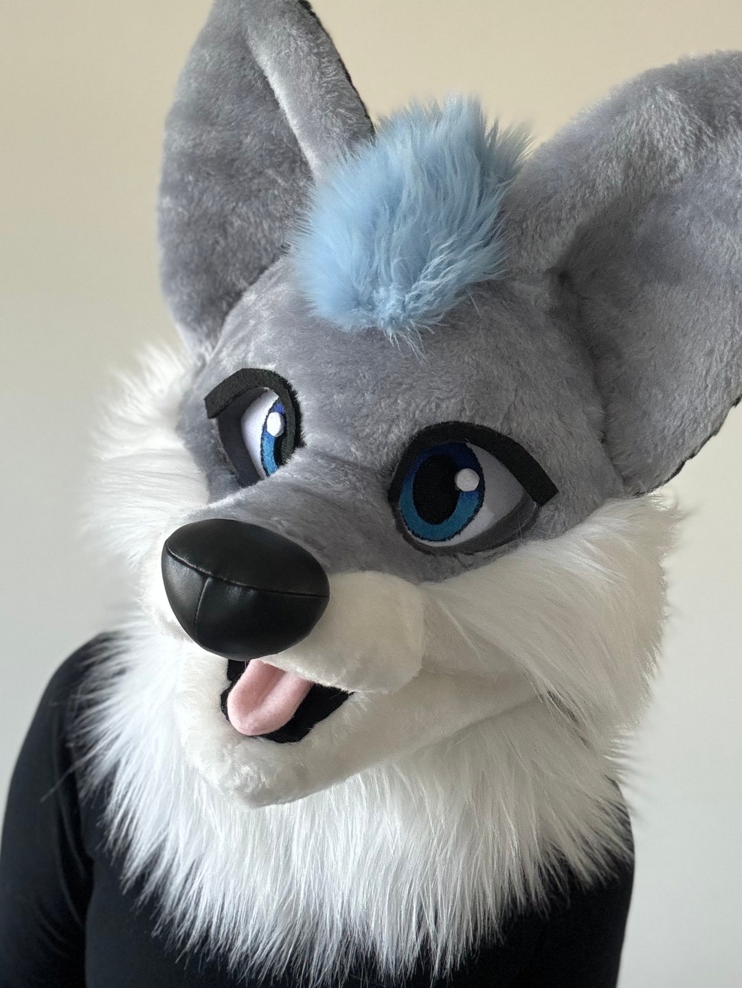 Premade Fursuit Head and Tail, Gray Wolf Fursuit Head, Fursuit Partial, Wolf Furry Mask ...