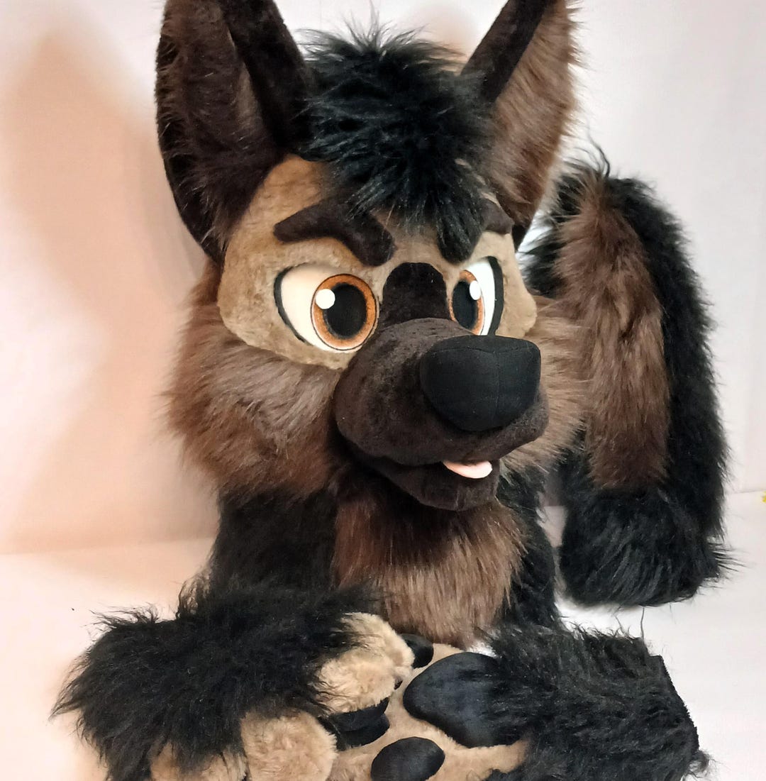 Classic XL Size German Shepherd Fursuit Head Hand Paws and Tail, Dog ...