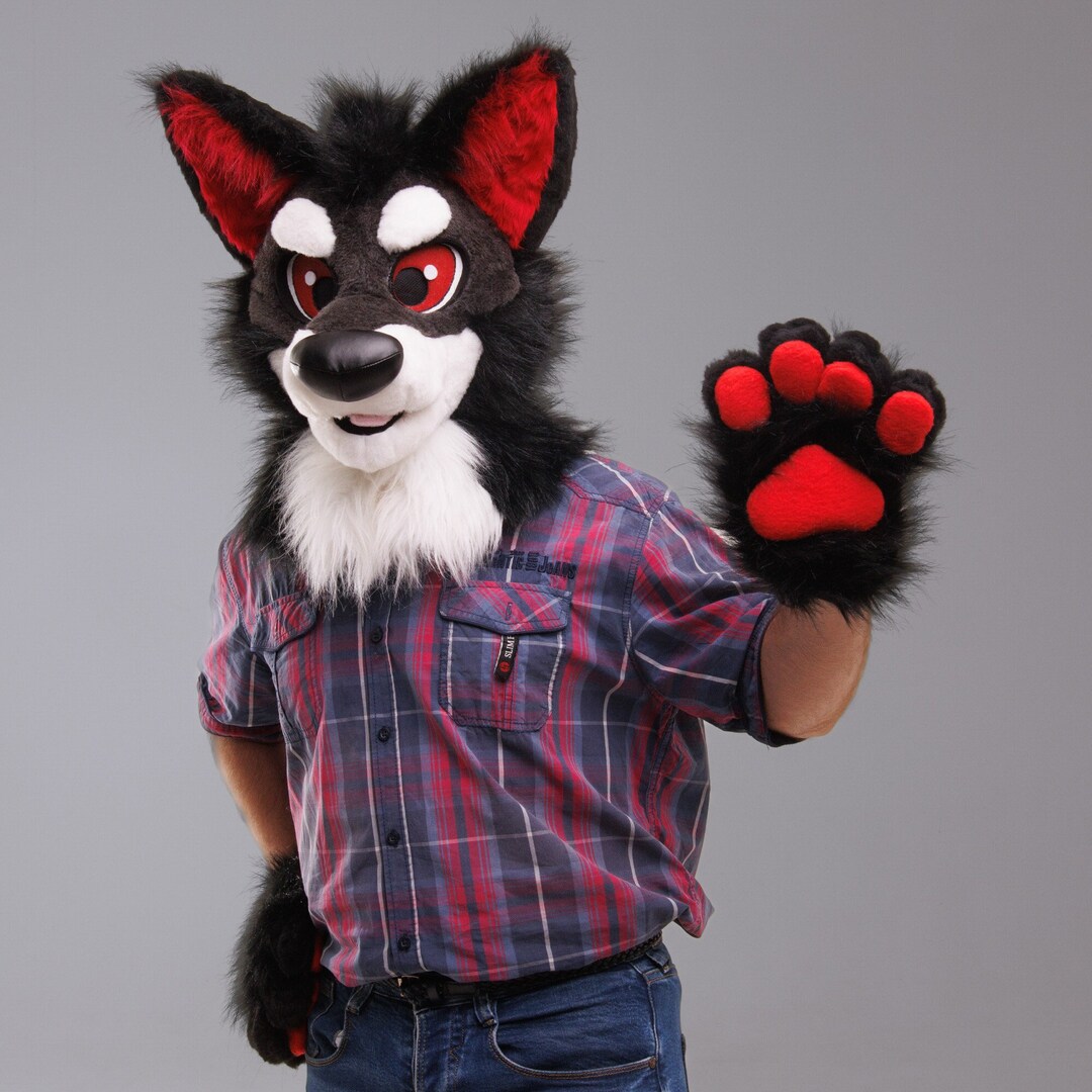 Premade Silver Wolf Husky Fursuit Head, Paws & Tail Set, Size M/L - Etsy