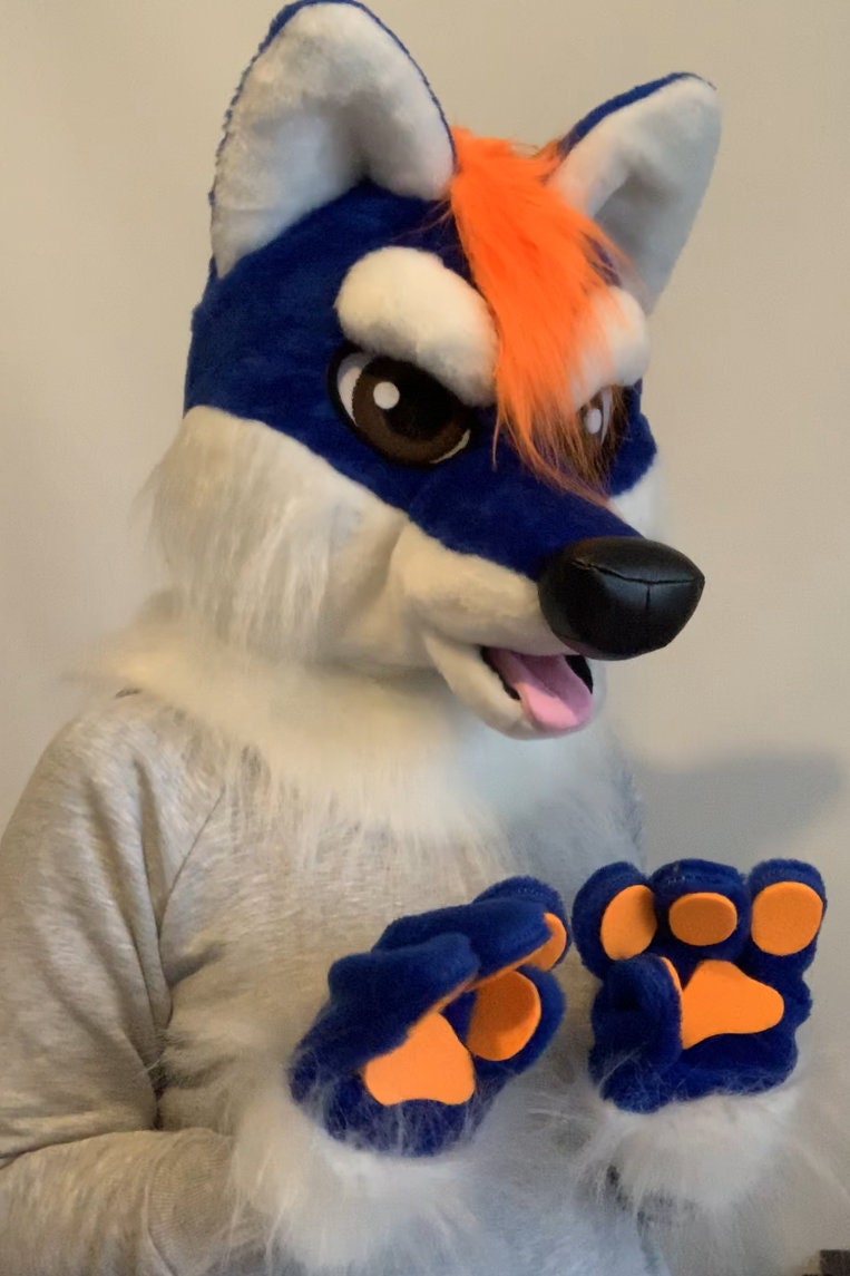 Blue wolf fursuit fursuit head wolf fursuit kids for girls | Etsy