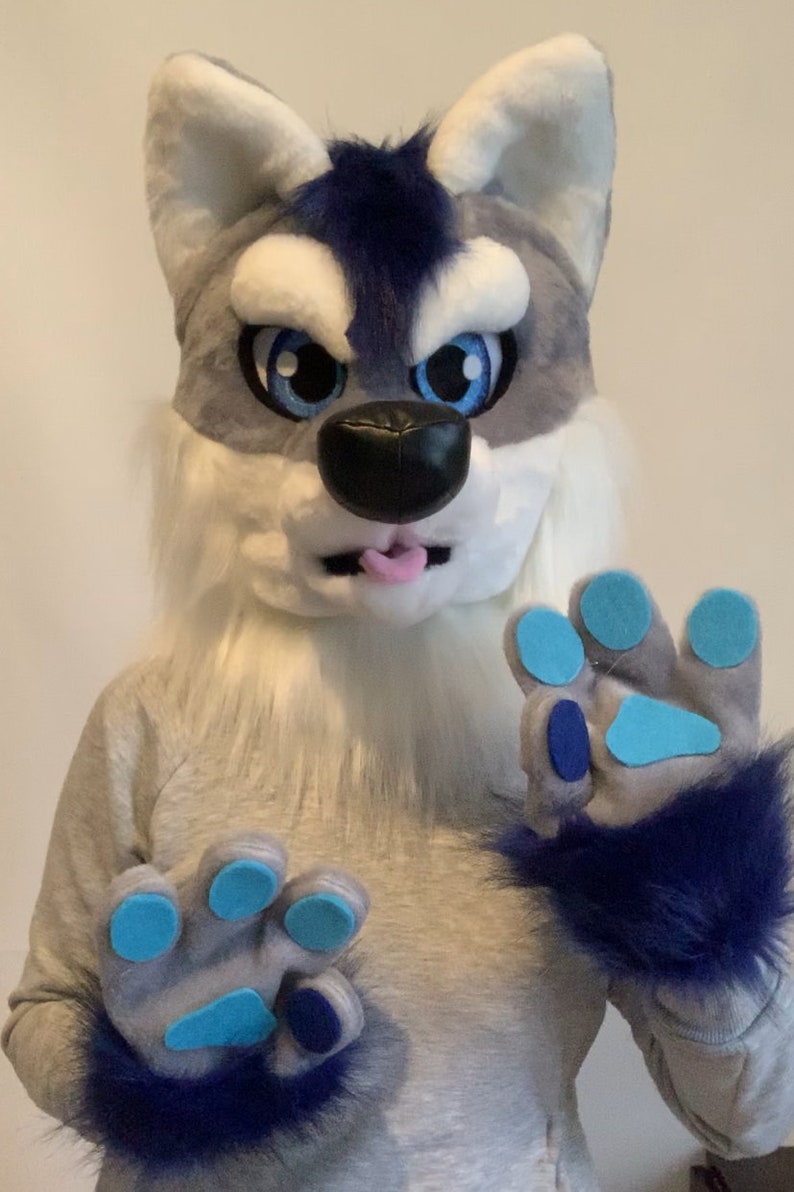 Fursuit de lobo gris piel cabeza lobo fursuit niños para | Etsy