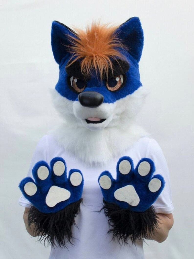 Blue Wolf Fursuit Wolf Fursuit Mini Partial Fursuit Head - Etsy Canada