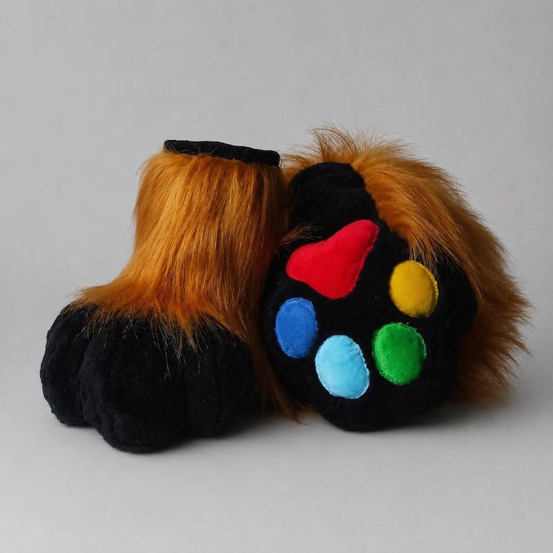 Premade Rainbow Wolf Fursuit Head, Hand Paws, Tail - Etsy UK