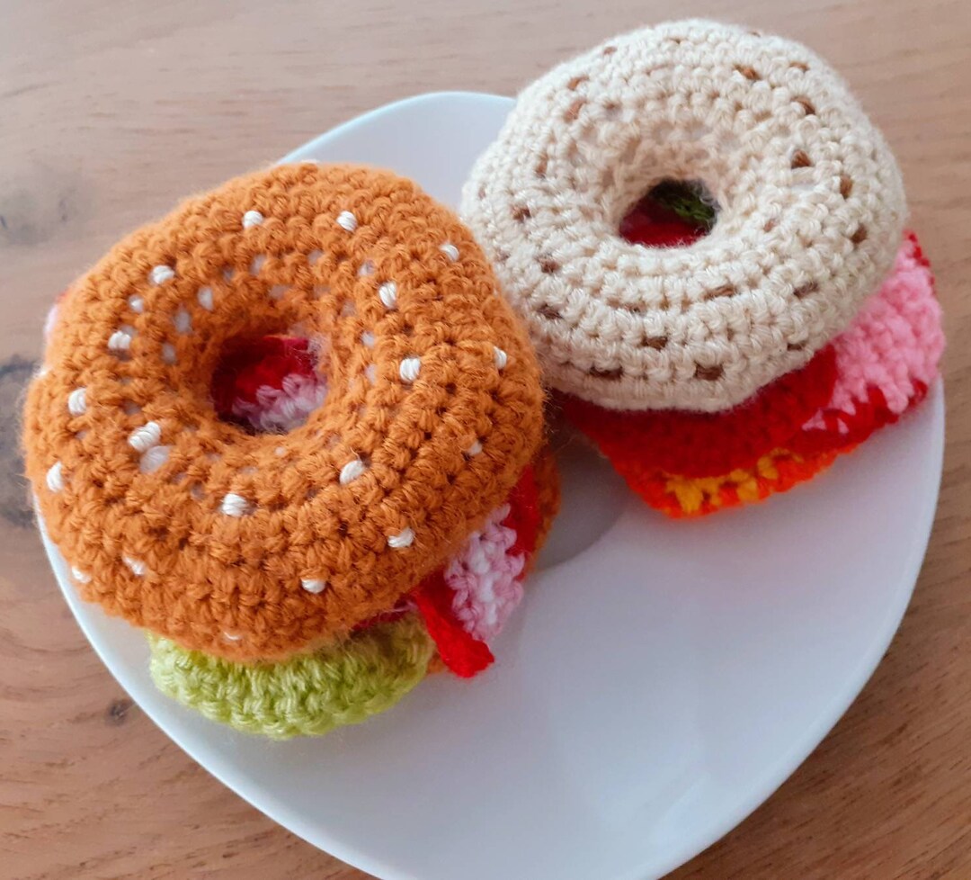 A Crocheted Bagel Set - Children's Kitchen or Shop - Etsy