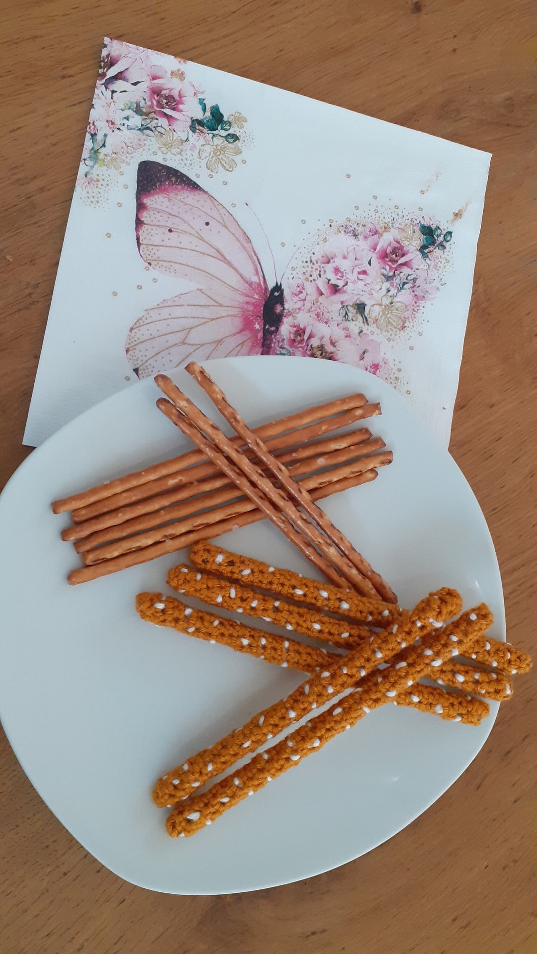 5 Crocheted Salt Sticks - Crochet Salt Sticks – Set of 5, Handmade Play ...