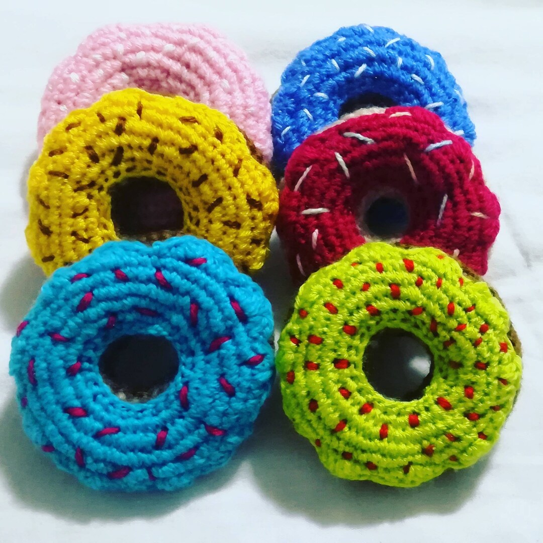 Pack of 6 Crochet Donuts - Etsy