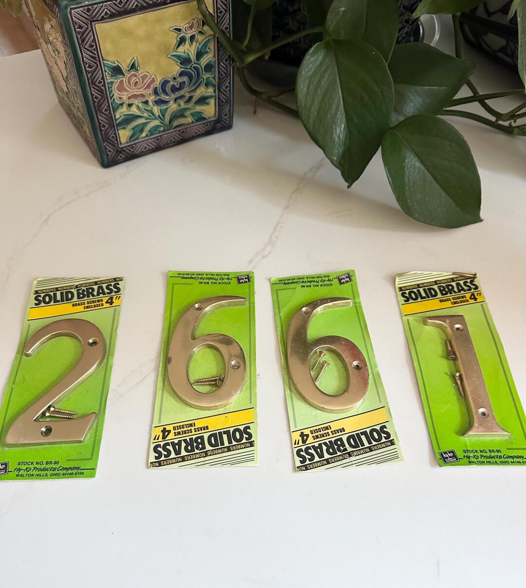 Vintage Solid Brass House Numbers - Etsy