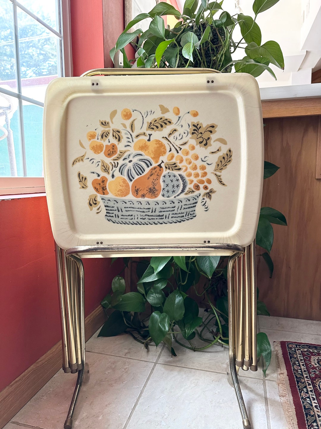 Retro TV Tables, Folding Dinner Tables With Stand - Etsy UK