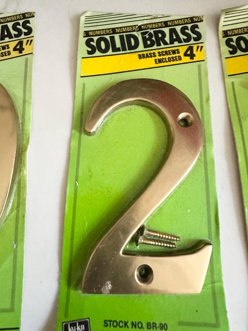Vintage Solid Brass House Numbers - Etsy