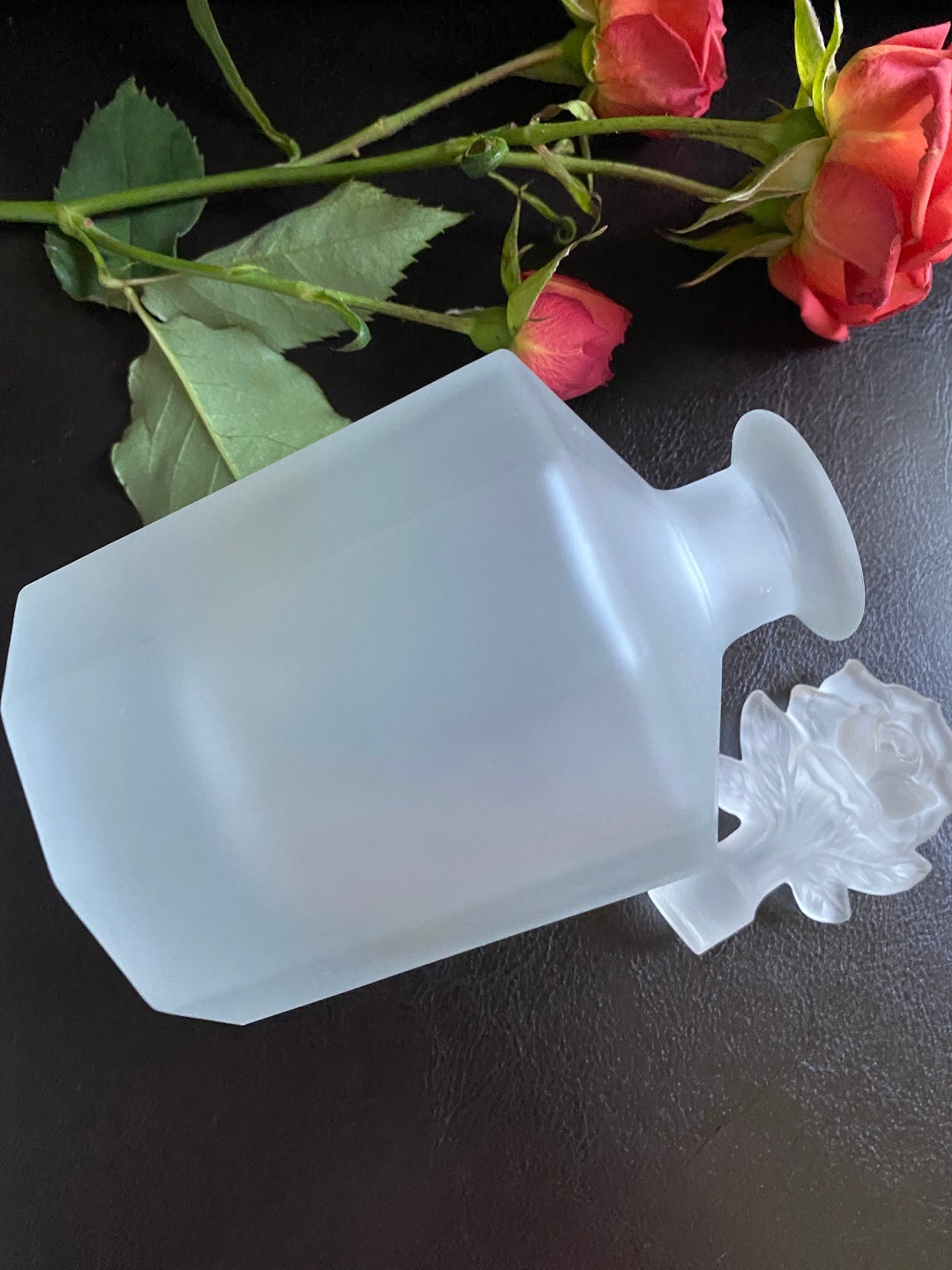 Vintage Perfume Bottle, Rose Cap Bottle - Etsy