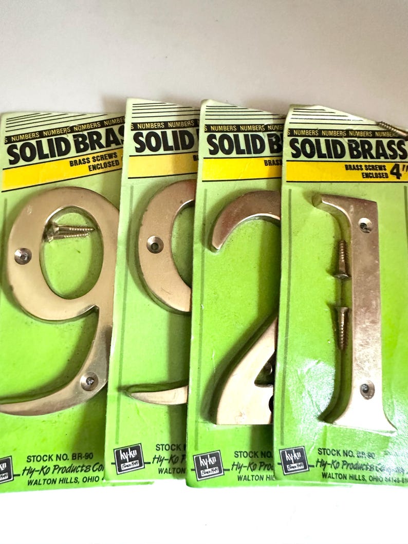 Vintage Solid Brass House Numbers - Etsy