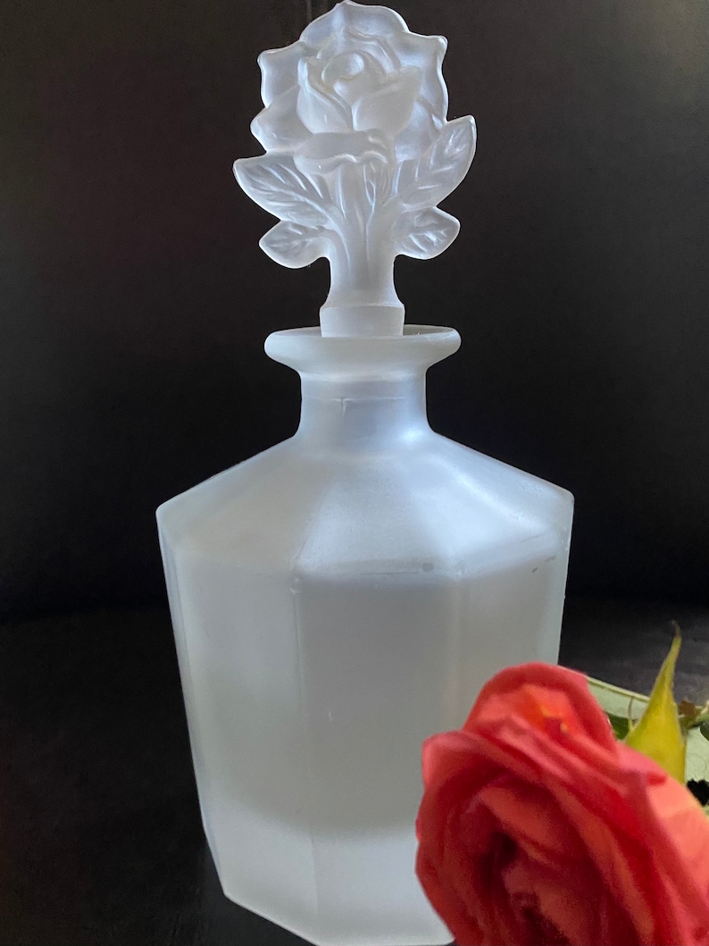 Vintage Perfume Bottle Rose Cap Bottle | Etsy