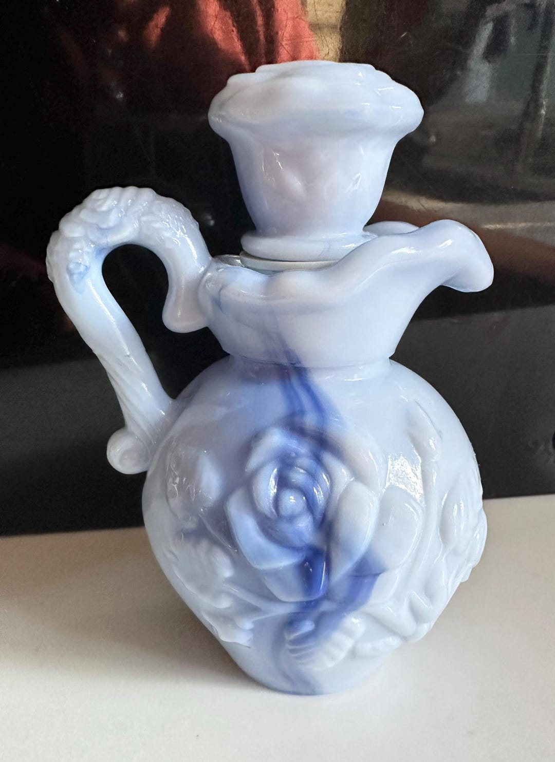 Blue Milk Glass Pitcher, Avon Victoriana Pitcher - Etsy
