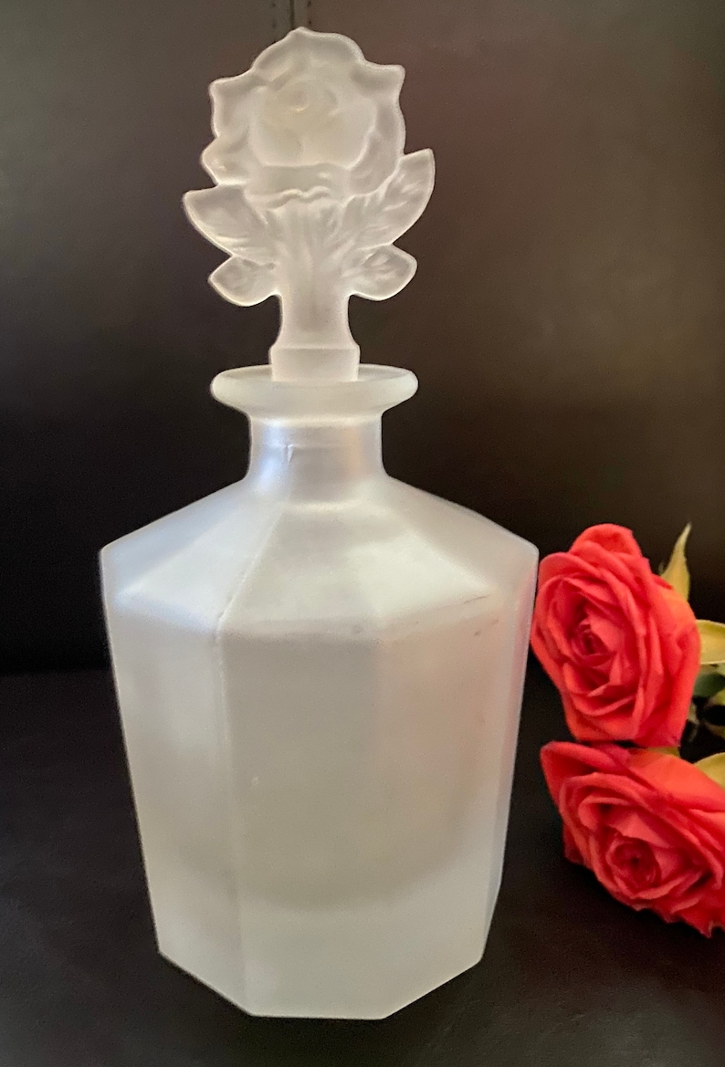 Vintage Perfume Bottle Rose Cap Bottle - Etsy