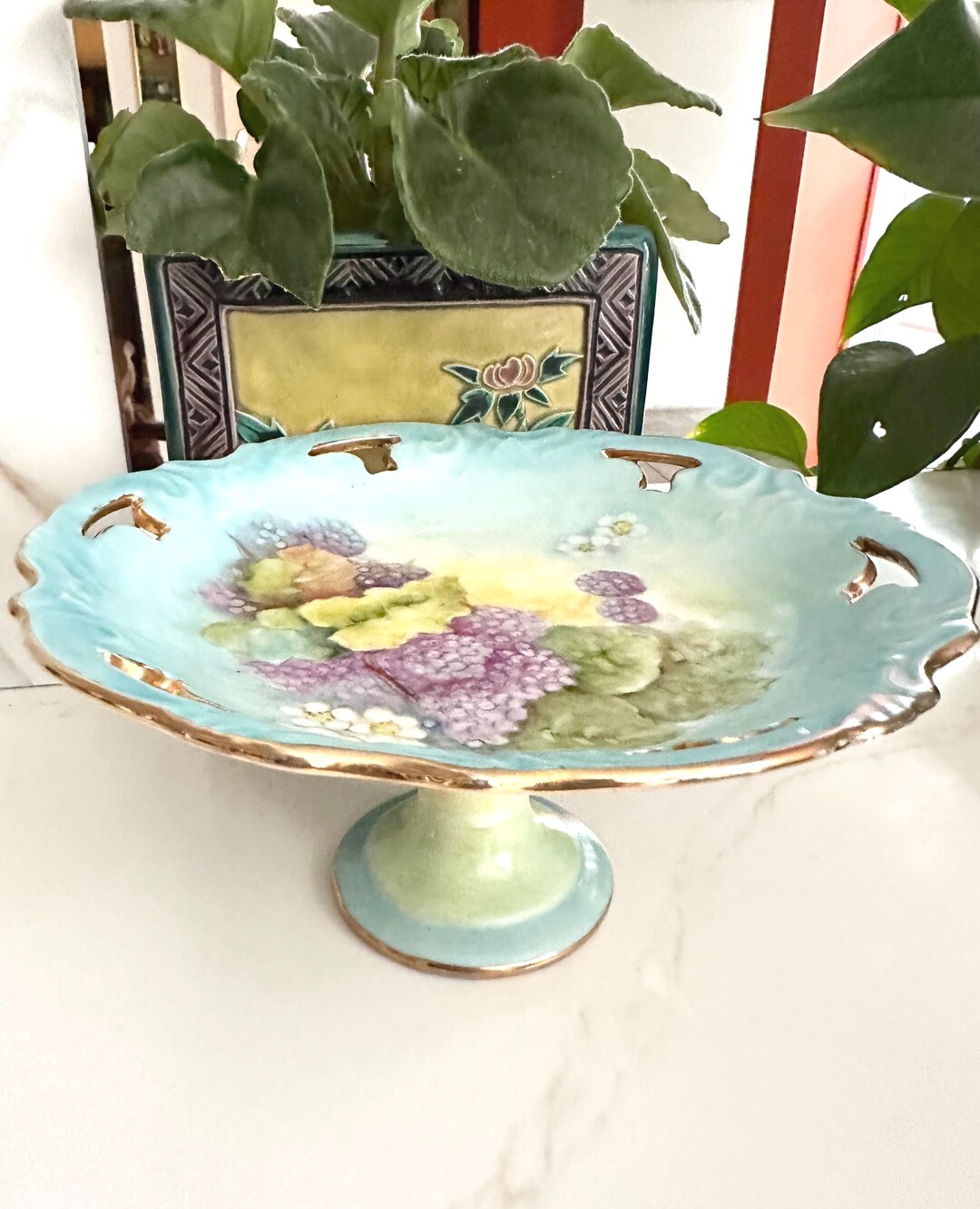 Bavaria Cake Stand, Floral Porcelain Pedestal Dish - Etsy