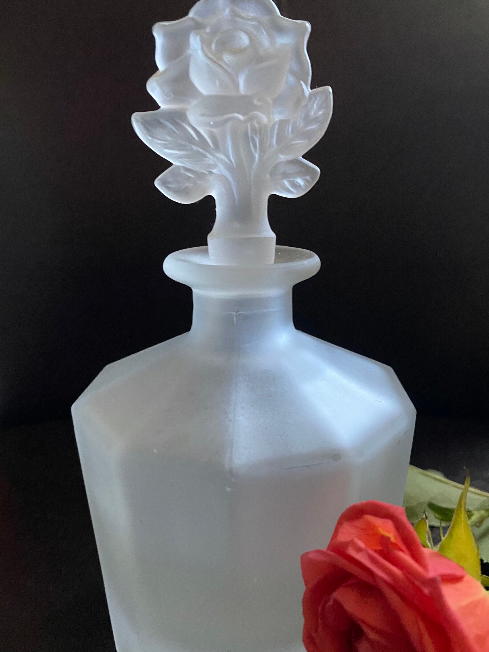 Vintage Perfume Bottle, Rose Cap Bottle - Etsy