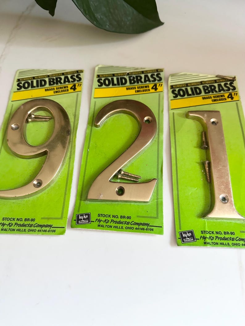 Vintage Solid Brass House Numbers - Etsy