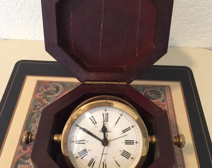 Vintage Bulova Quartermaster Clock in Wooden Box Made in Germany - Etsy