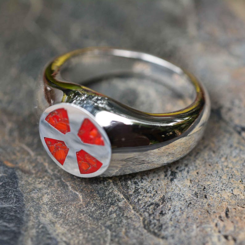 SPACIAL OFFER Irish Cross Signet Ring With Coral Inlay - Etsy
