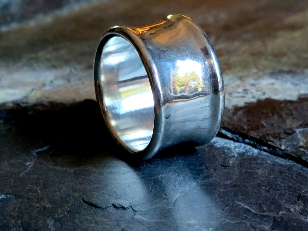 The Matrix Ring Curled Edge Sterling Silver Statement Ring - Bold ...