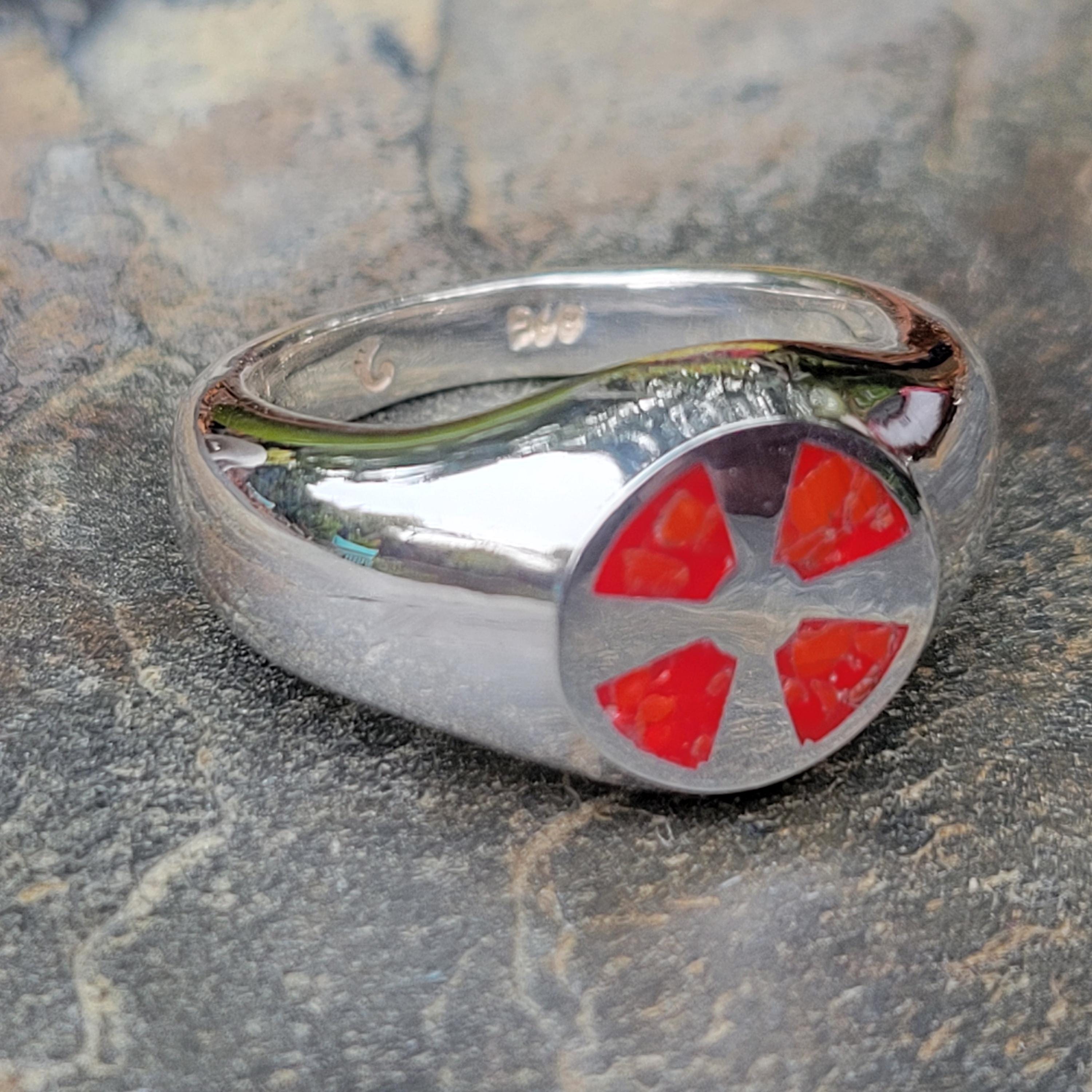 SPACIAL OFFER Irish Cross Signet Ring With Coral Inlay - Etsy