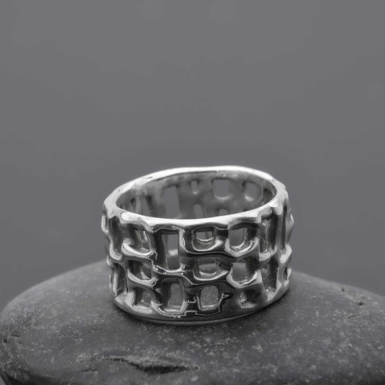 Organic Grid: A Sterling Silver Ring That's a Wearable Work of Art - Etsy