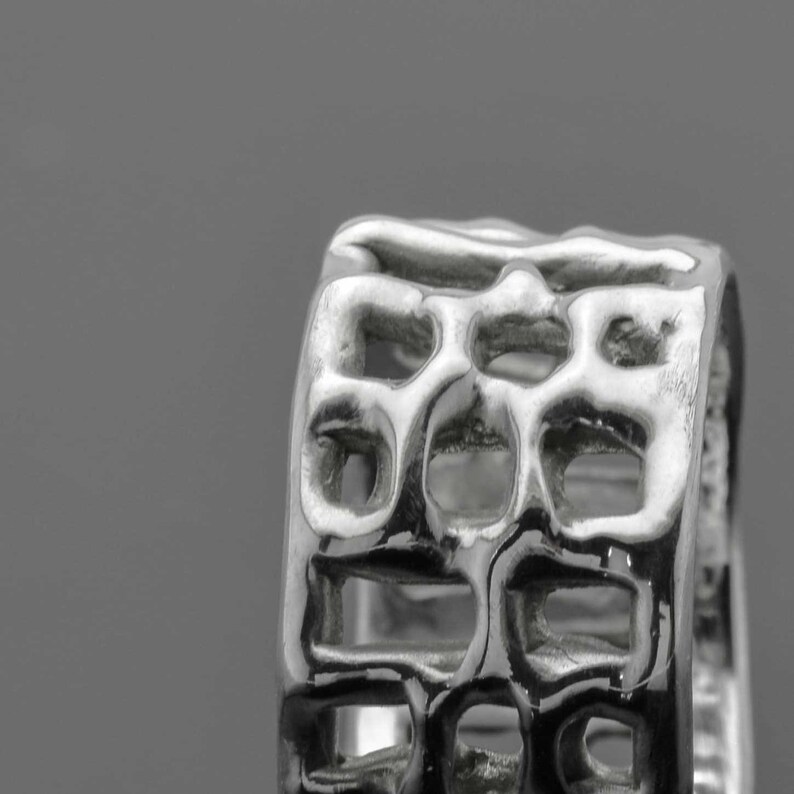 Organic Grid: A Sterling Silver Ring That's a Wearable Work of Art - Etsy