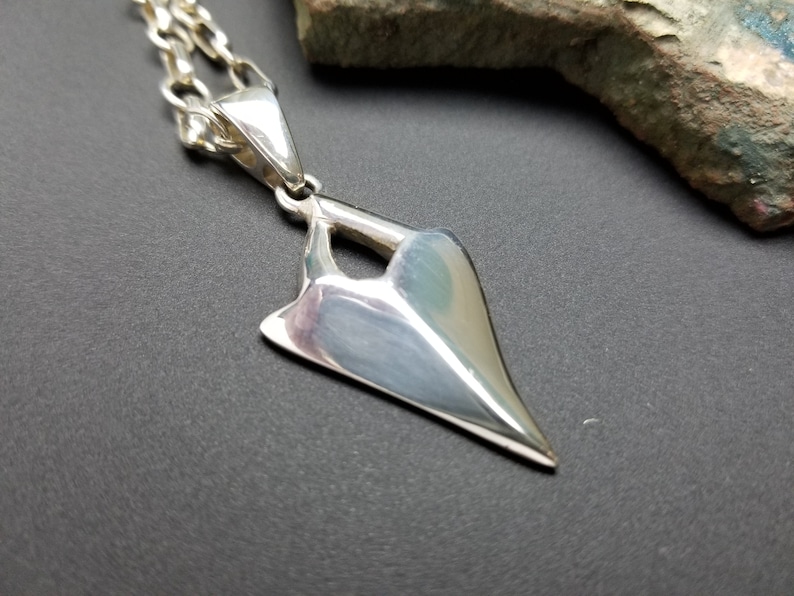 Sterling Silver Arrowhead Pendant With Heavy and Long Silver - Etsy