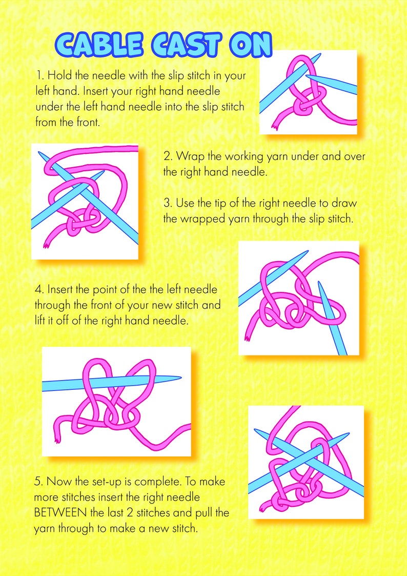 Knitting How-to Zine: Skills, Patterns, and Illustrations (PDF Digital ...