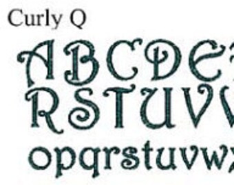 Curly Q Font | Etsy