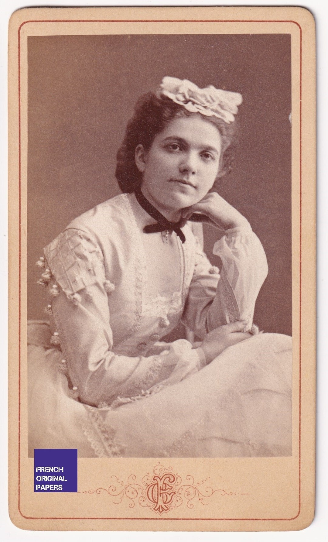 Young Woman Portrait Lovely Original French CDV Photography 1890 Gosta ...